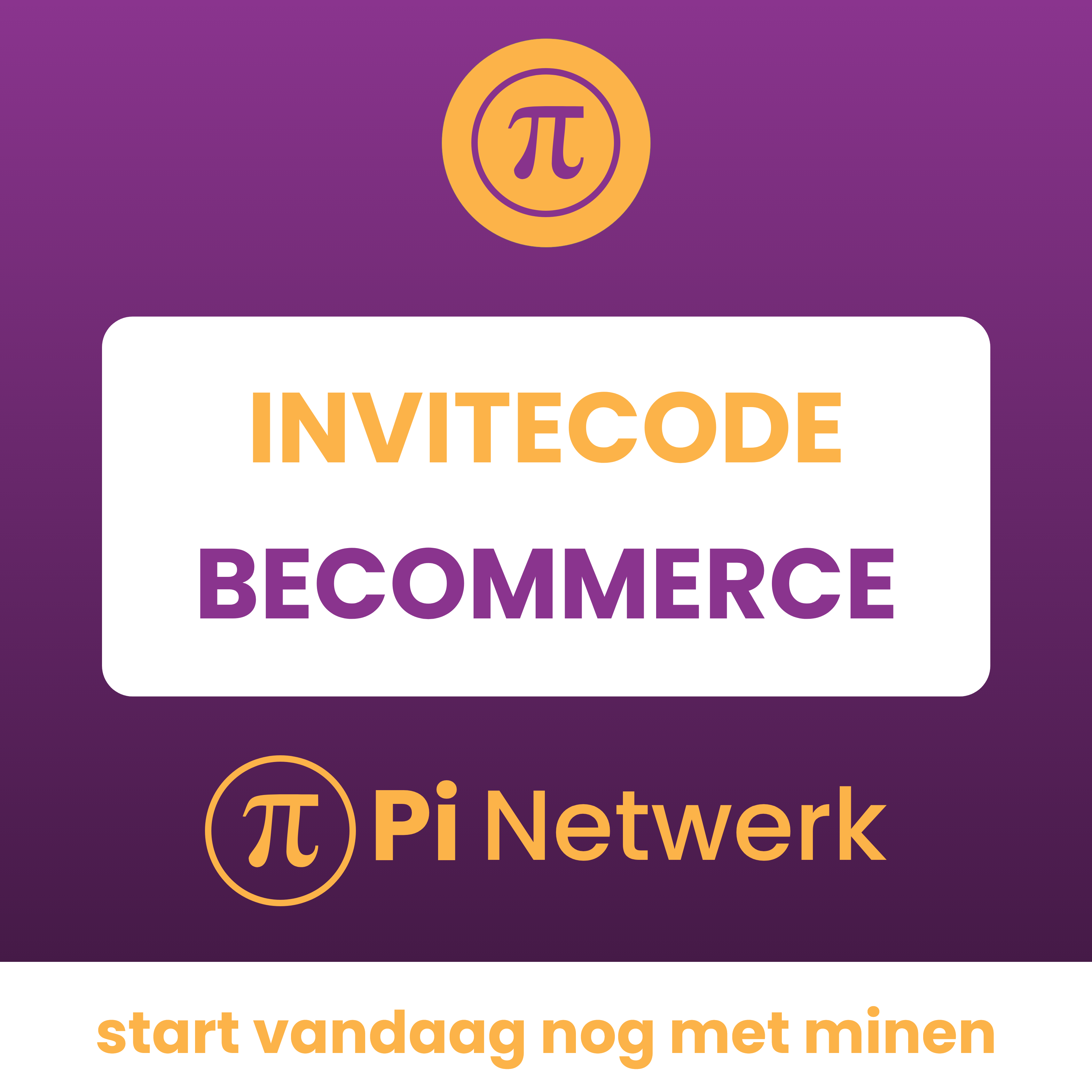 Hoe werkt de Pi coin Invite Code? Code: Becommerce
